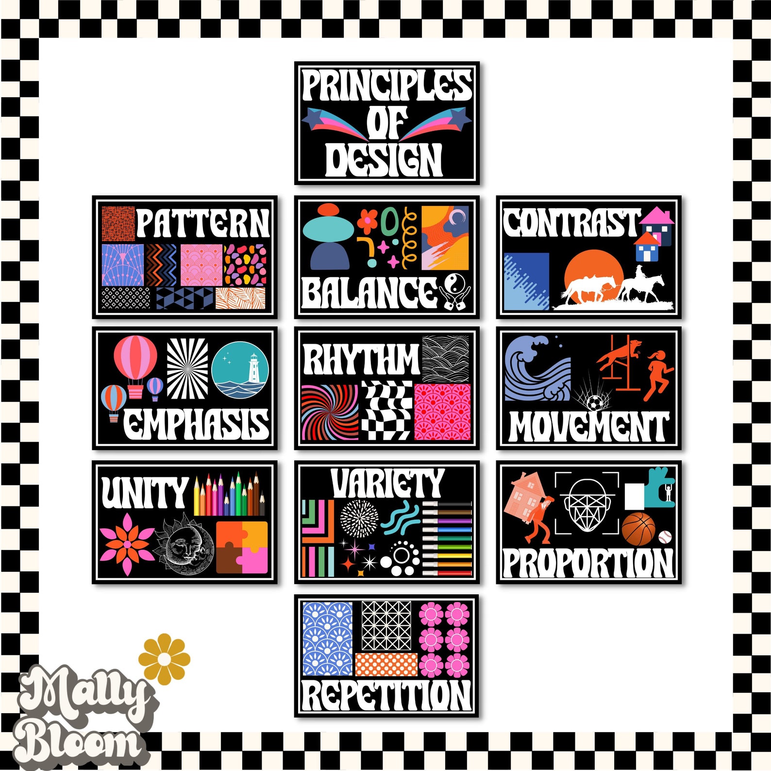 Elements of Art, Principles of Design Poster Bundle, Classroom Decor ...