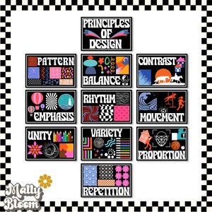 Elements of Art, Principles of Design Poster Bundle, Classroom Decor ...