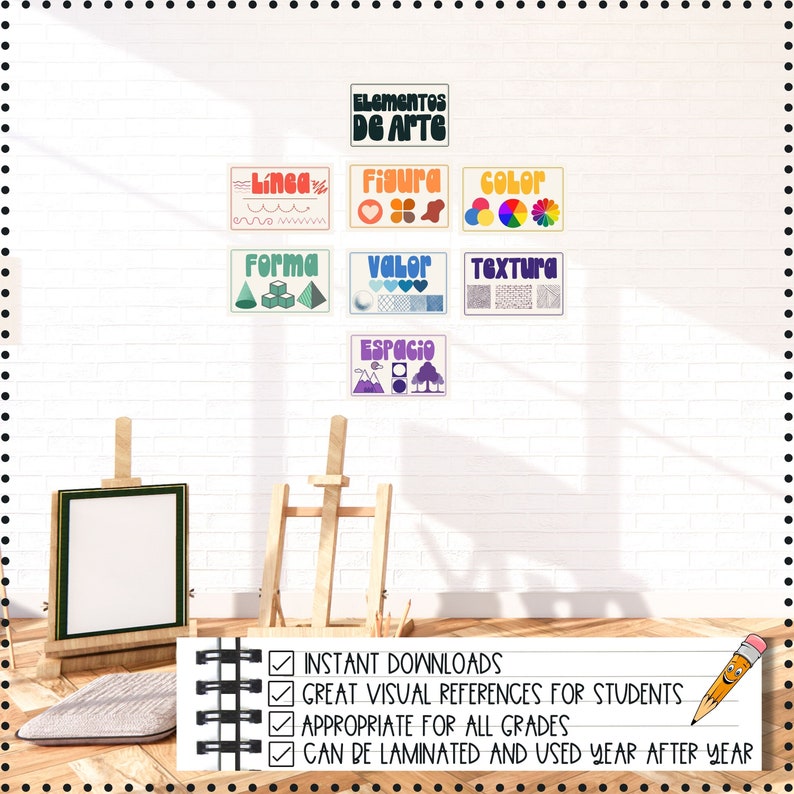 Spanish Classroom Poster Bundle Elements of Art Art - Etsy