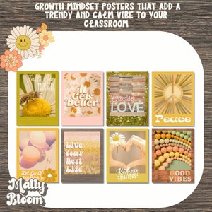 Boho Classroom Decor, Growth Mindset Poster Bundle, Middle School Decor ...