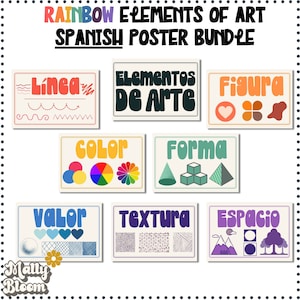 Spanish Classroom Poster Bundle Elements of Art Art - Etsy