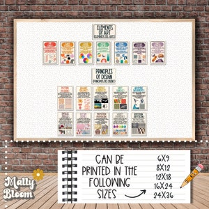 Spanish Bilingual Classroom Poster Bundle, Rainbow Elements of Art ...