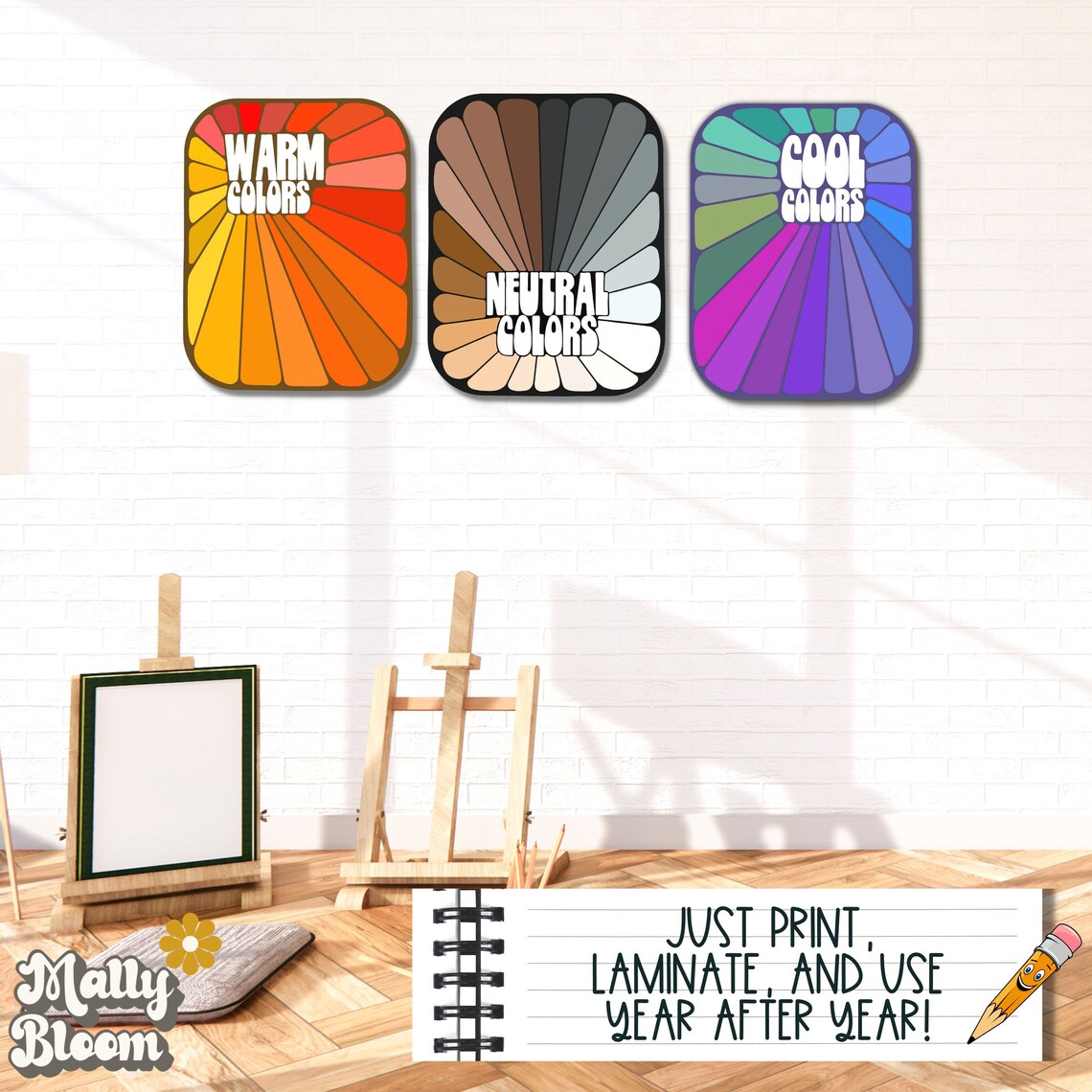 Art Classroom Color Theory Posters Warm Cool Neutral Color Etsy
