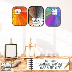 Art Classroom Color Theory Posters, Warm, Cool, Neutral Color Poster ...