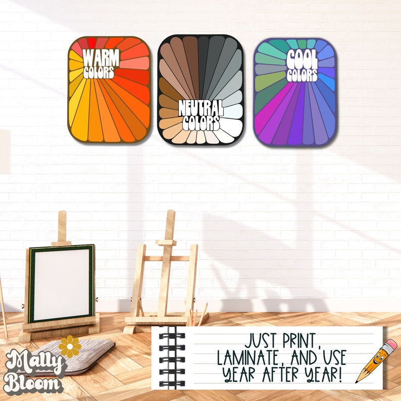 Art Classroom Color Theory Posters, Warm, Cool, Neutral Color Poster ...