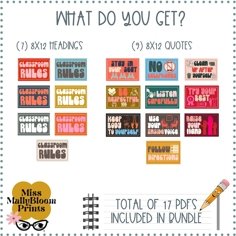 Classroom Rules Poster Bundle_bulletin Board Kit or Classroom - Etsy