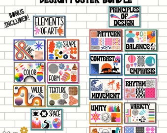 Elements of Art & Principles of Design Poster Set - Etsy