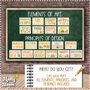 Elements and Principles Poster Bundle, Principles of Design, Elements ...