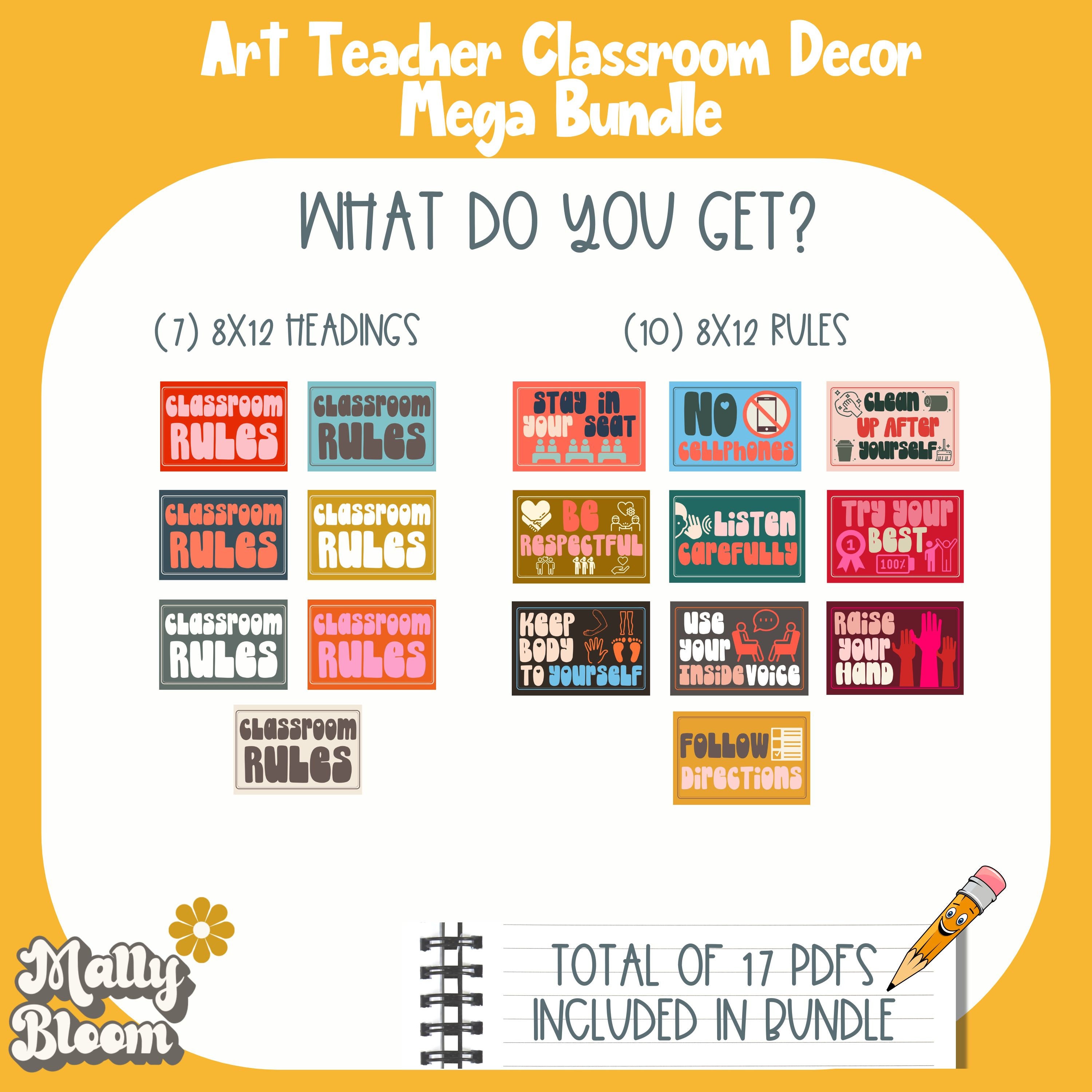 Art Classroom Decor Mega Bundle Art Class Rules and - Etsy