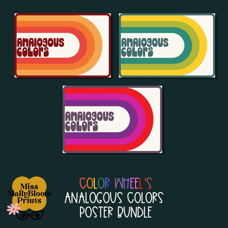 Art Classroom Decor, Analogous Colors Poster Bundle, Art Room Printable ...