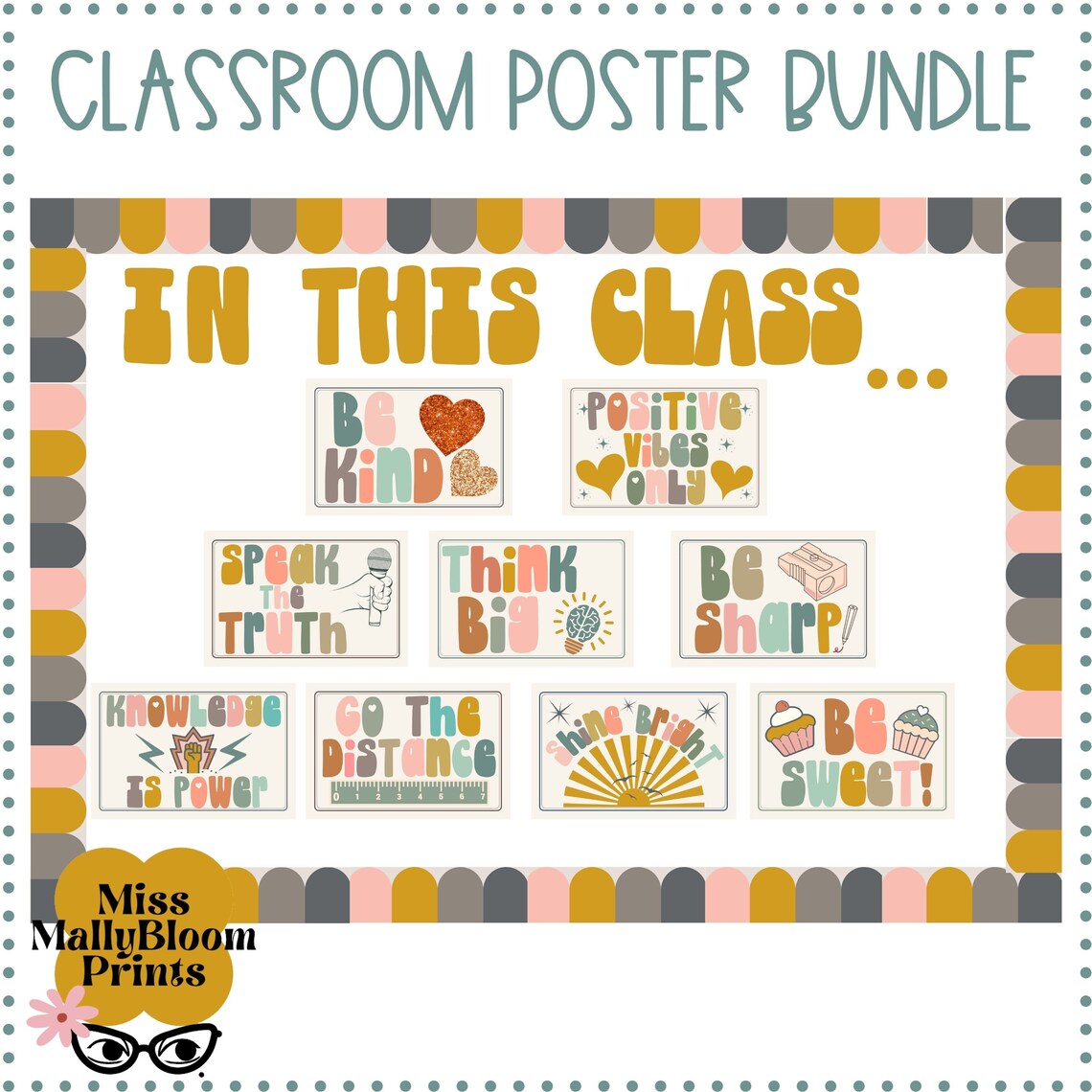 Classroom Positive Quotes Poster Bundle_bulletin Board Kit | Etsy