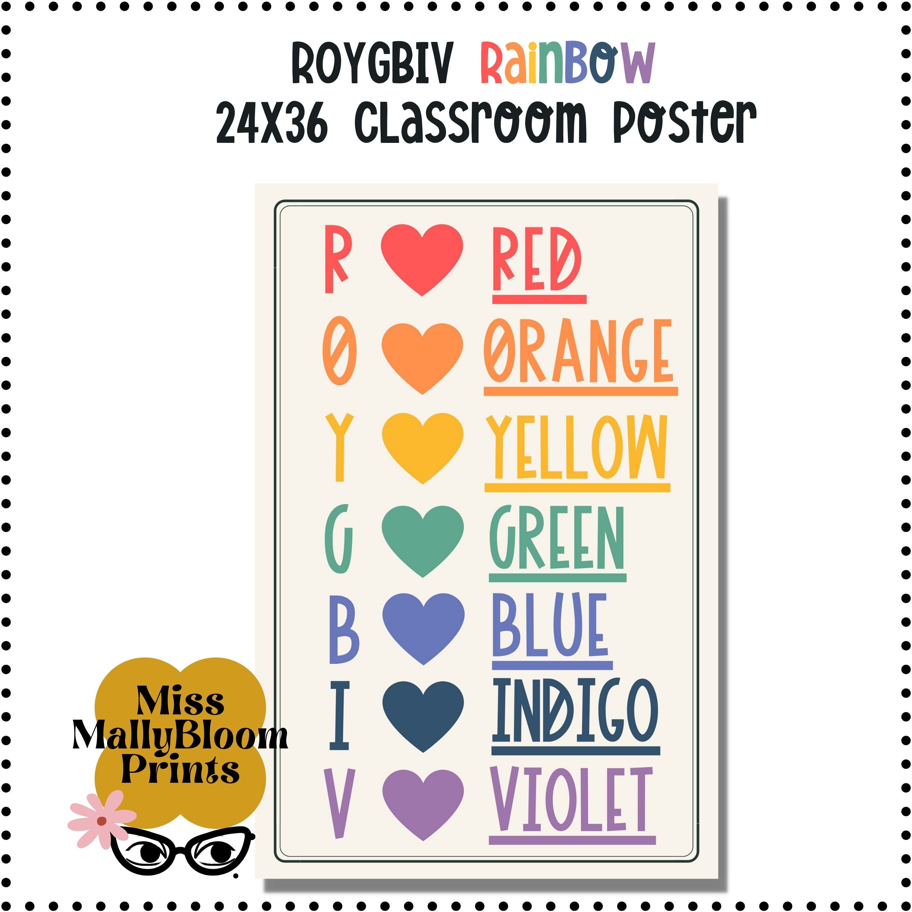 Rainbow Classroom Poster Printable, Art Class Decor, Teacher Print ...
