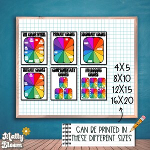 Color Wheel Poster Bundle, Color Theory Art Print, Art Room Decor, Art ...