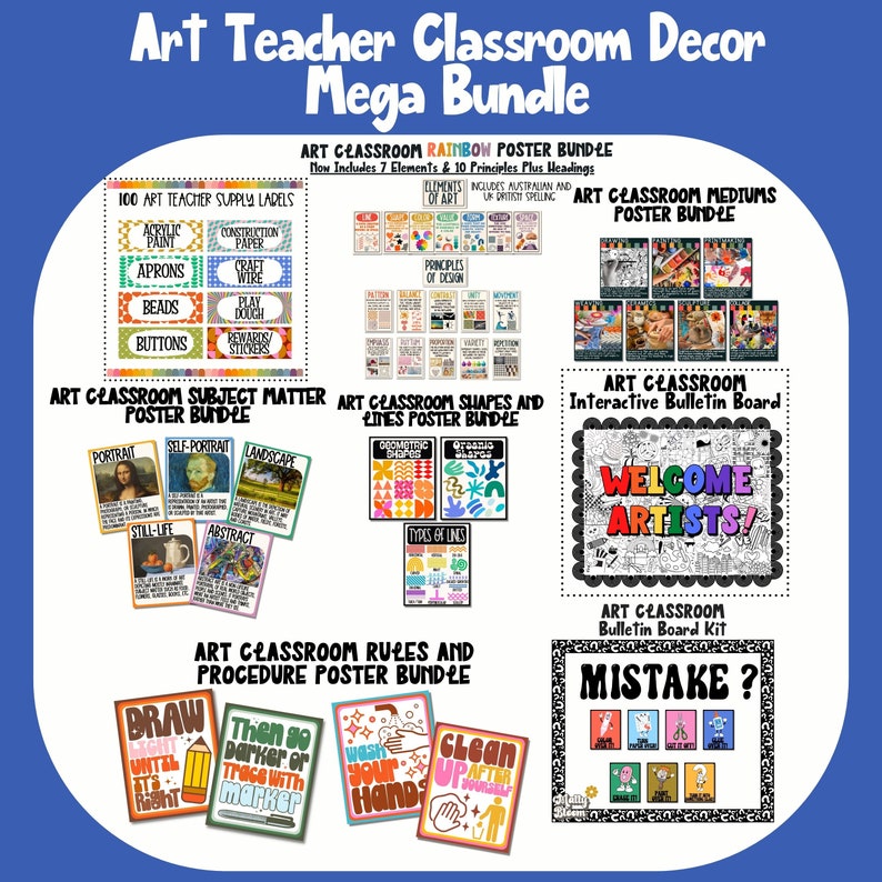 Elements of Art Classroom Decor Bundle Principles of Design - Etsy