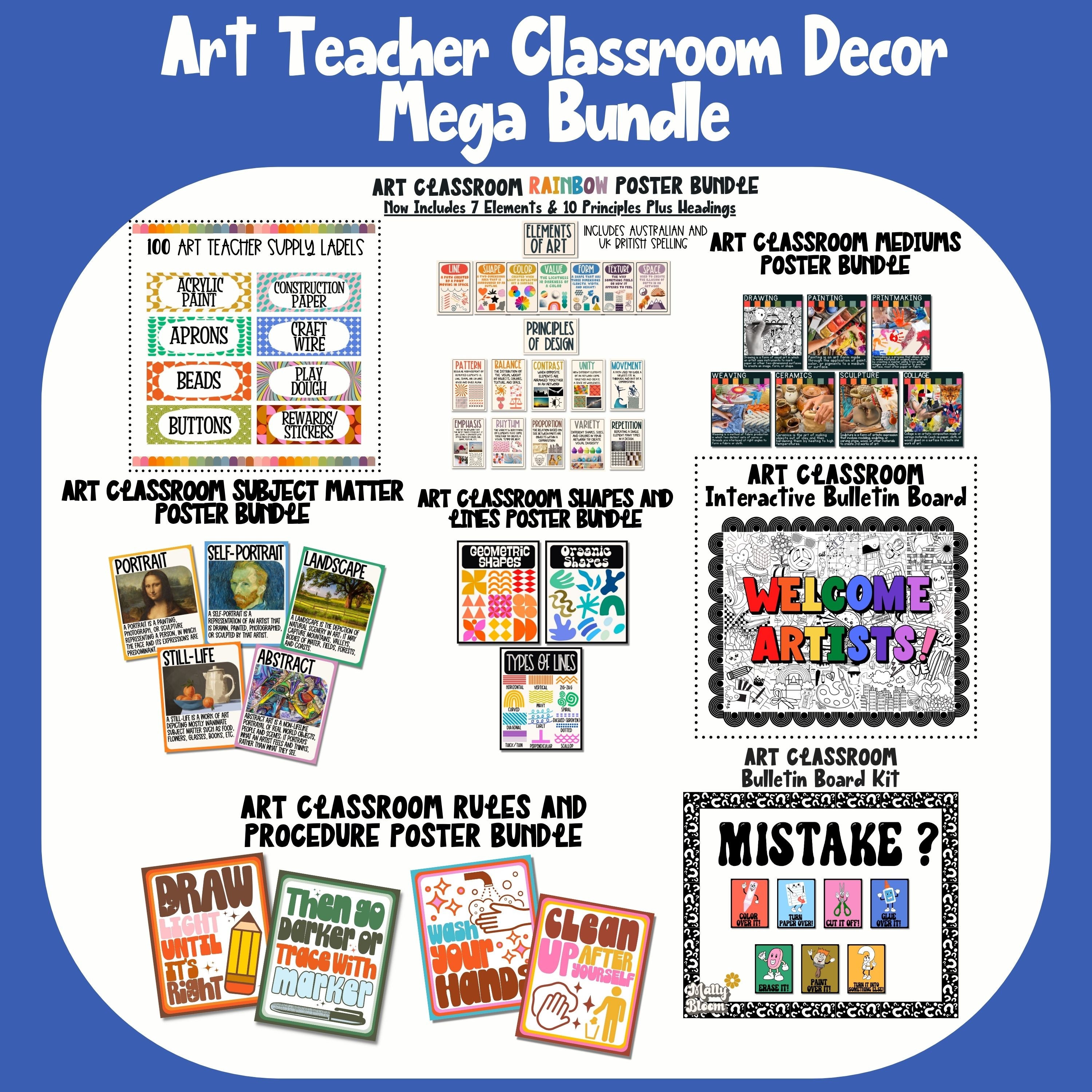 Elements of Art Classroom Decor Bundle Principles of Design - Etsy