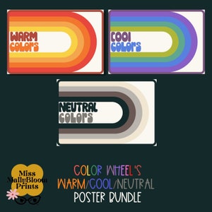 Art Classroom Decor, Warm, Cool, Neutral Color Poster Bundle, Art Room ...