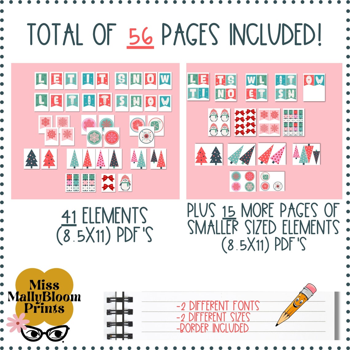 Holiday Bulletin Board Kit or Classroom Winter Decor Easy - Etsy