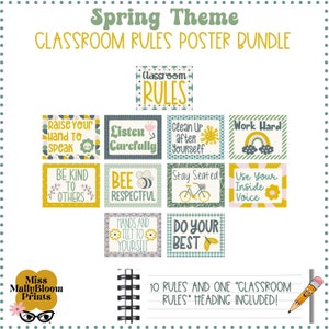 Classroom Rules Poster Bundle_bulletin Board Kit or Classroom Decor ...