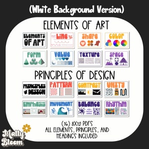 Rainbow Elements of Art Classroom Decor Bundle,principles of Design ...