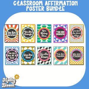 Affirmations for Classroom Poster Bundle Growth Mindset - Etsy