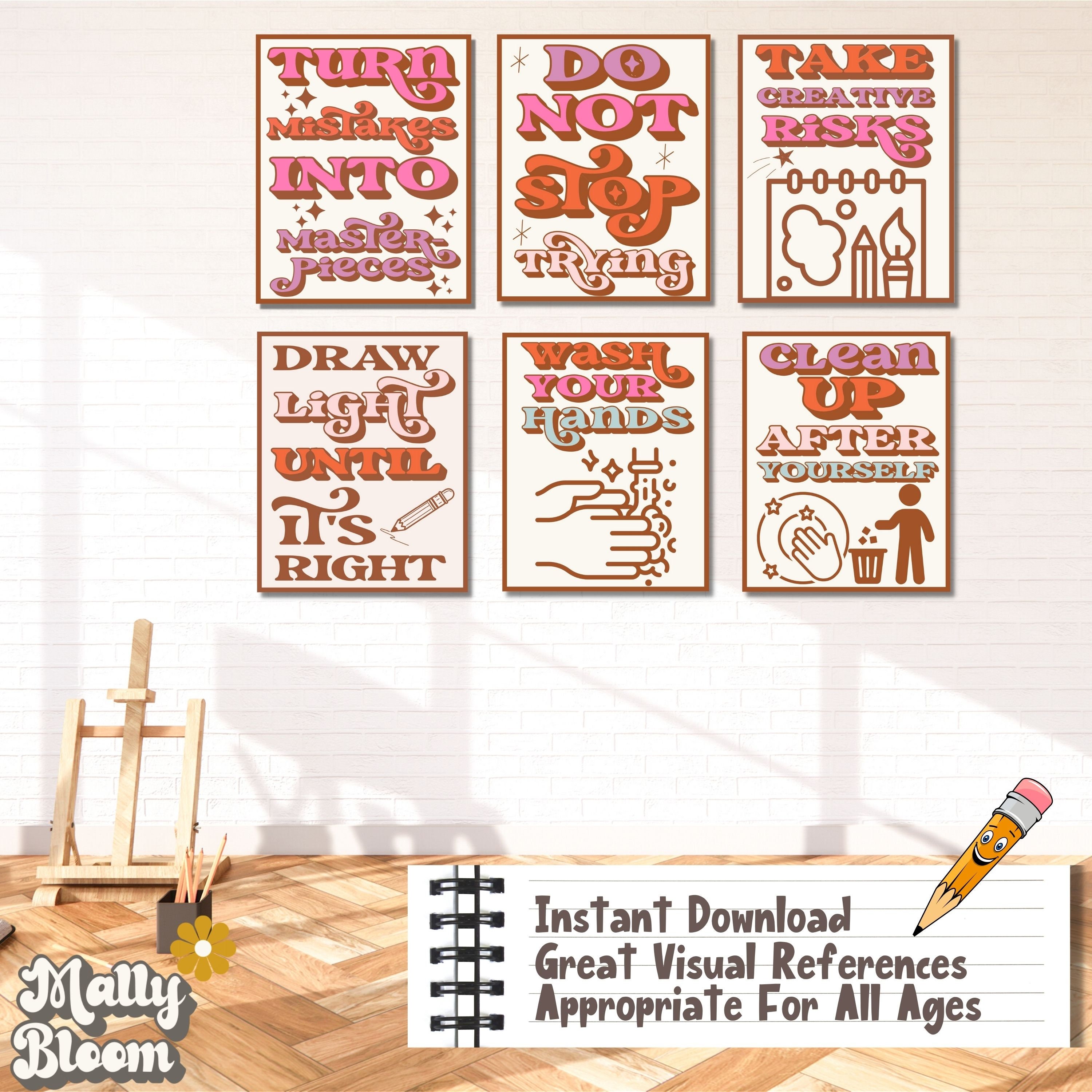 Growth Mindset Classroom Rules Poster, Art Classroom Decor, Art Teacher ...