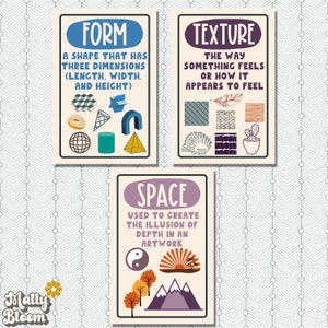 Classroom Poster Bundle, Rainbow Elements of Art Classroom Decor Bundle ...