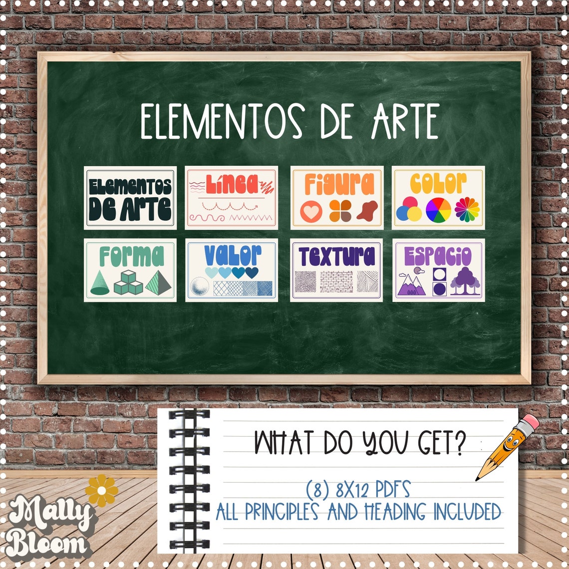 Spanish Classroom Poster Bundle Elements of Art Art - Etsy