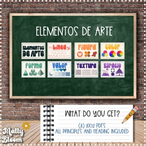 Spanish Classroom Poster Bundle Elements of Art Art - Etsy