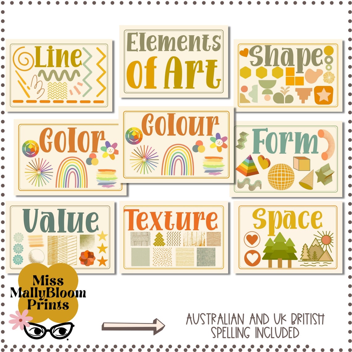 Art Classroom Poster Bundle Neutral Elements of Art Art - Etsy