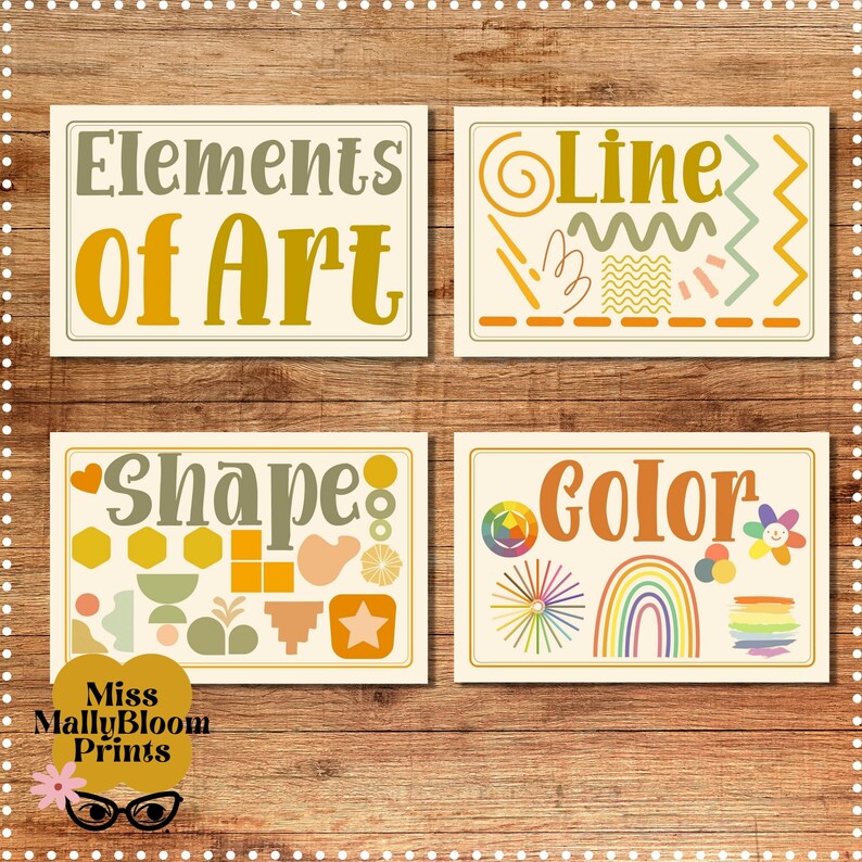 Art Classroom Poster Bundle Neutral Elements Of Art Art Etsy