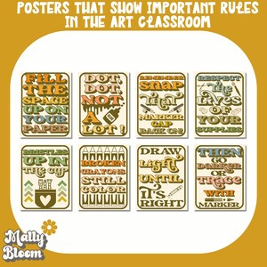Art Classroom Rules and Procedure Poster Bundle,growth Mindset,art ...