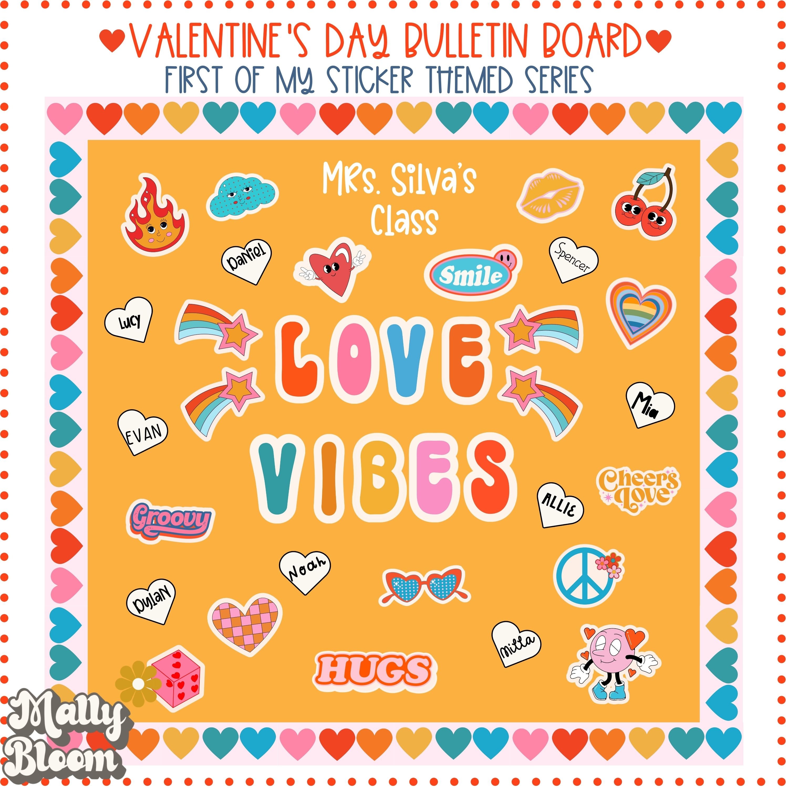 Valentine's Day Bulletin Board Kit or Classroom Valentines - Etsy