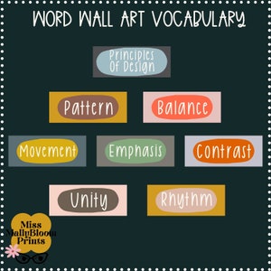 Principles of Design Word Wall Art, Classroom Decor, Word Wall Signs ...