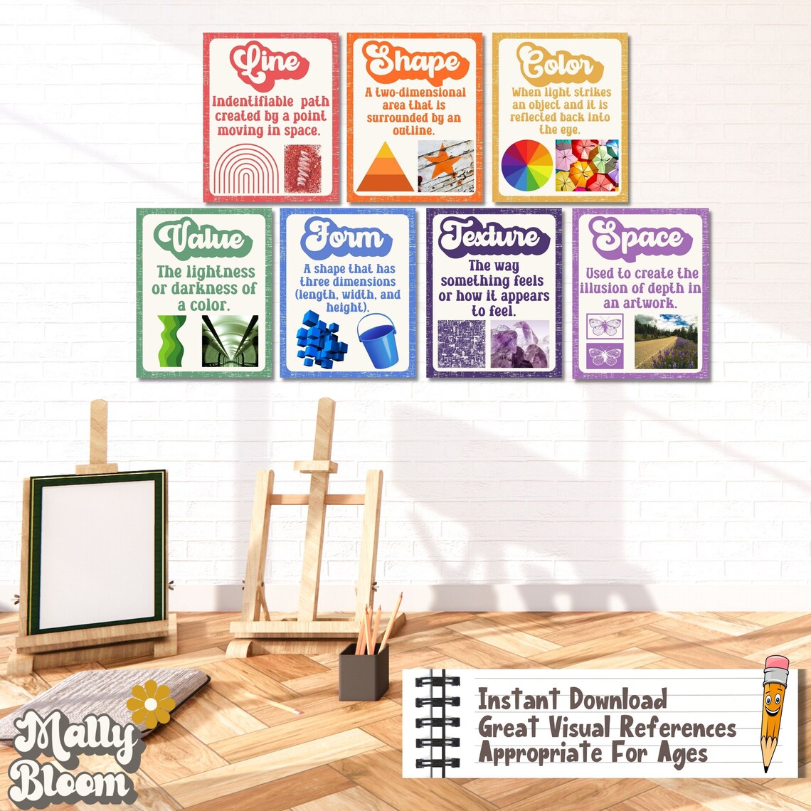 Classroom Poster Bundle Rainbow Elements of Art Classroom - Etsy