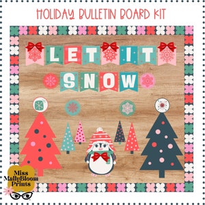 Holiday Bulletin Board Kit or Classroom Winter Decor, Easy Christmas ...