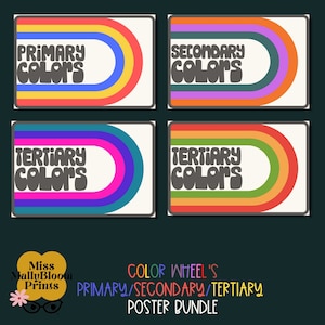 Art Classroom Decor, Primary, Secondary, Tertiary Colors Poster Bundle ...
