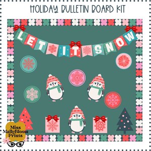 Holiday Bulletin Board Kit or Classroom Winter Decor, Easy Christmas ...