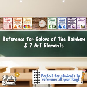 Classroom Poster Bundle, Rainbow Elements of Art Classroom Decor Bundle ...