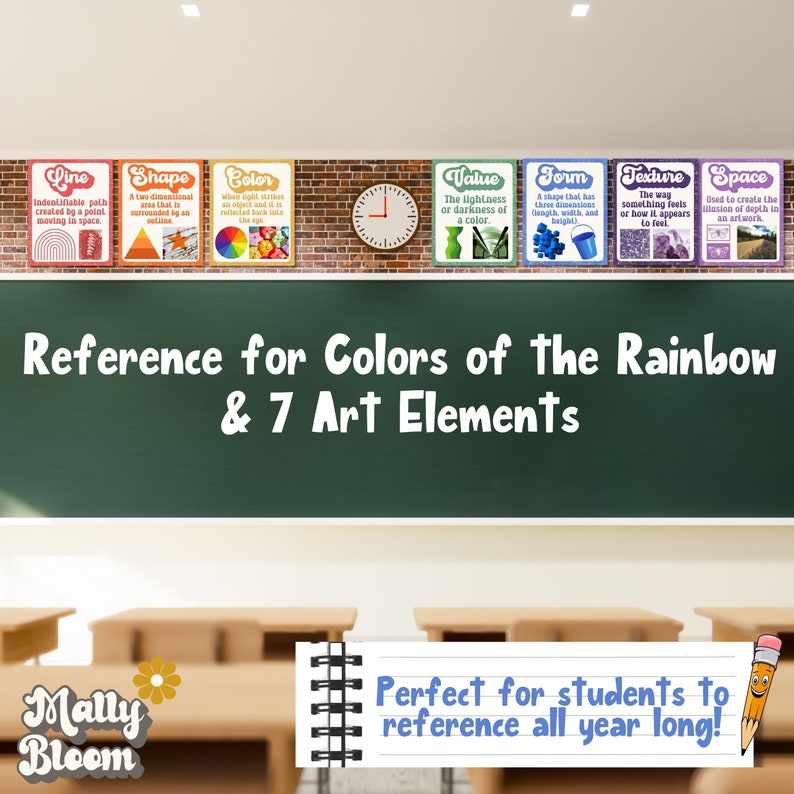 Classroom Poster Bundle Rainbow Elements of Art Classroom - Etsy