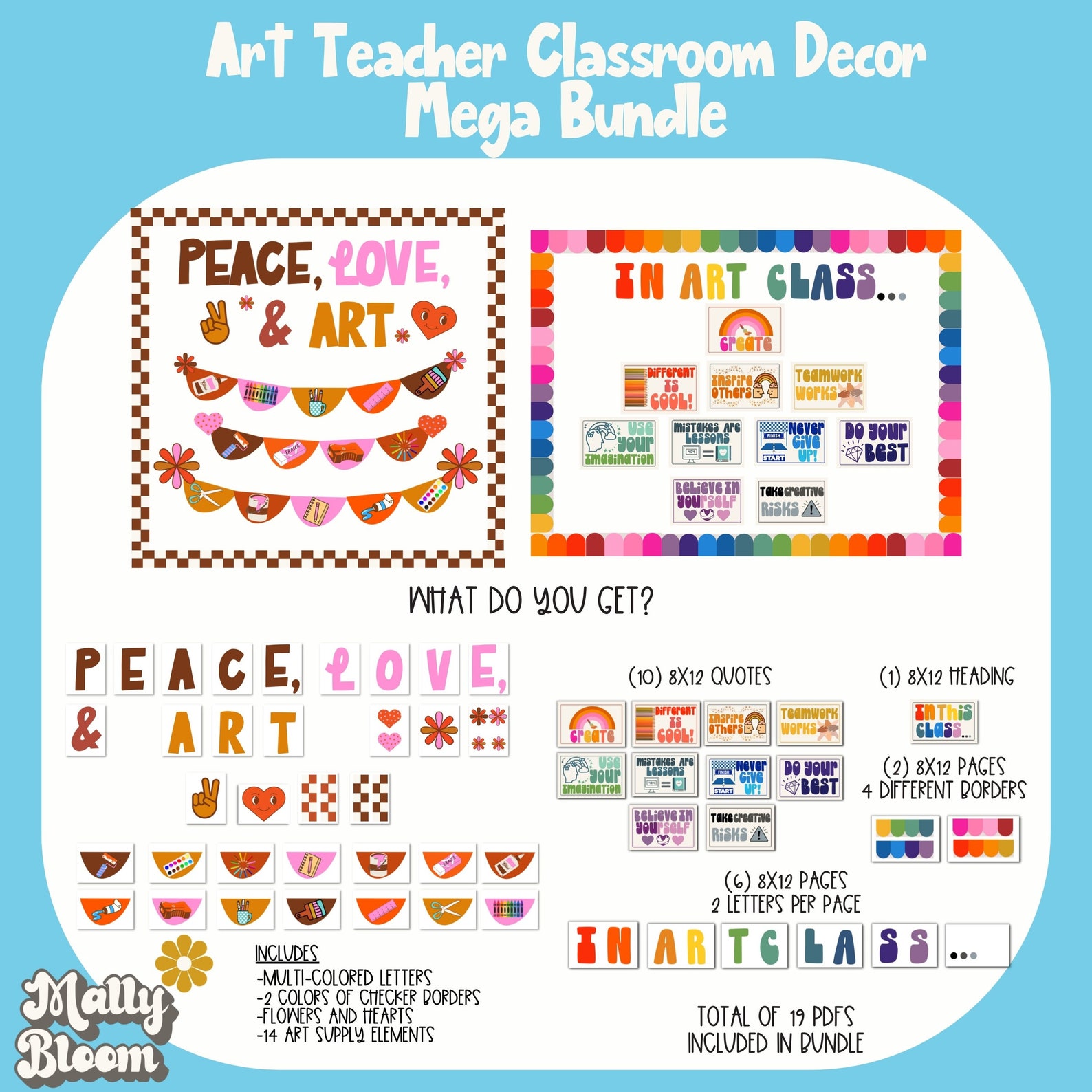 Rainbow Elements of Art Classroom Decor Bundleprinciples of - Etsy