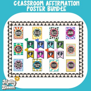 Affirmations for Classroom Poster Bundle, Growth Mindset Display ...