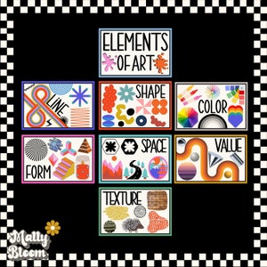 Elements of Art, Principles of Design Poster Bundle, Classroom Decor ...