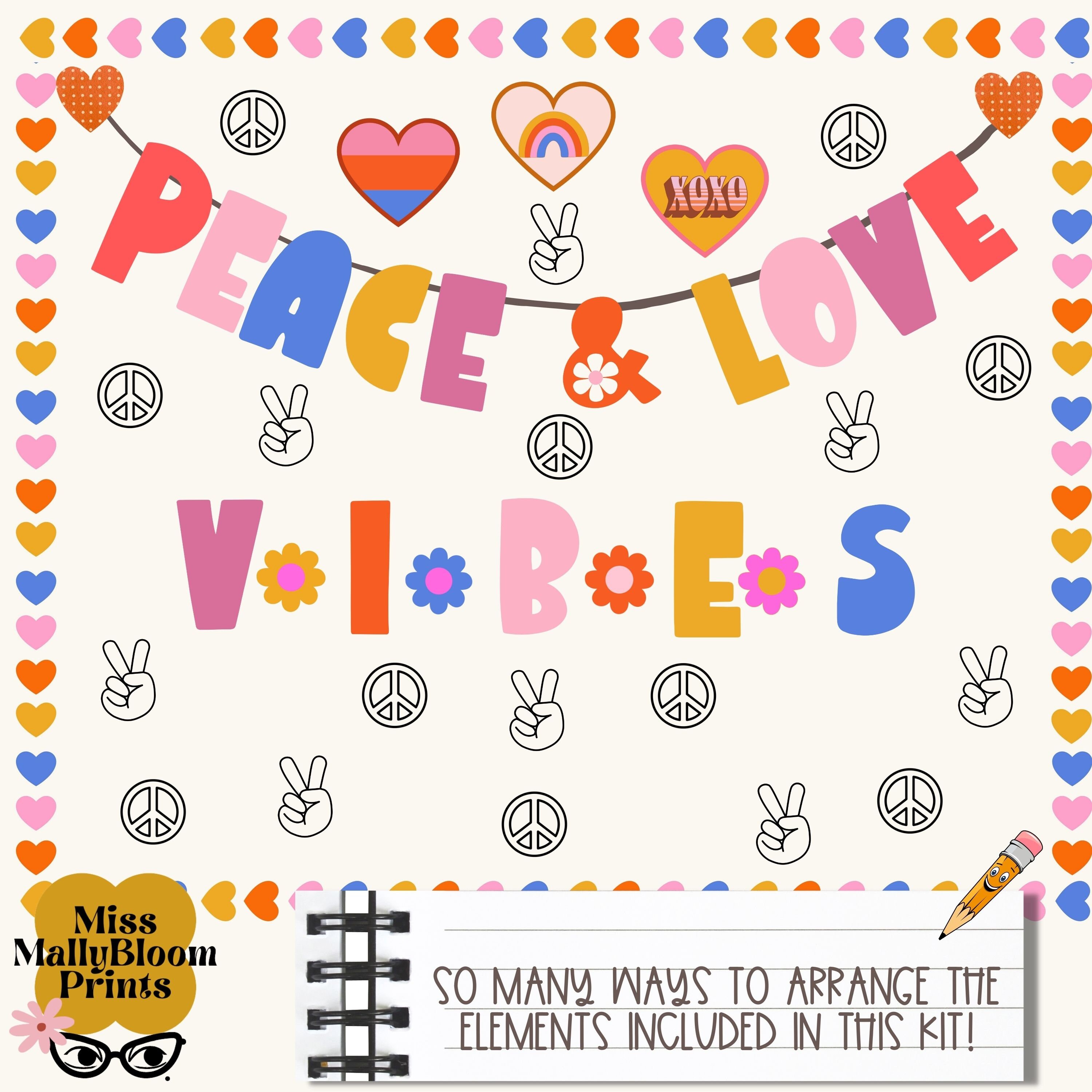 Valentine's Day Bulletin Board Kit or Classroom Valentines Decor, Easy ...