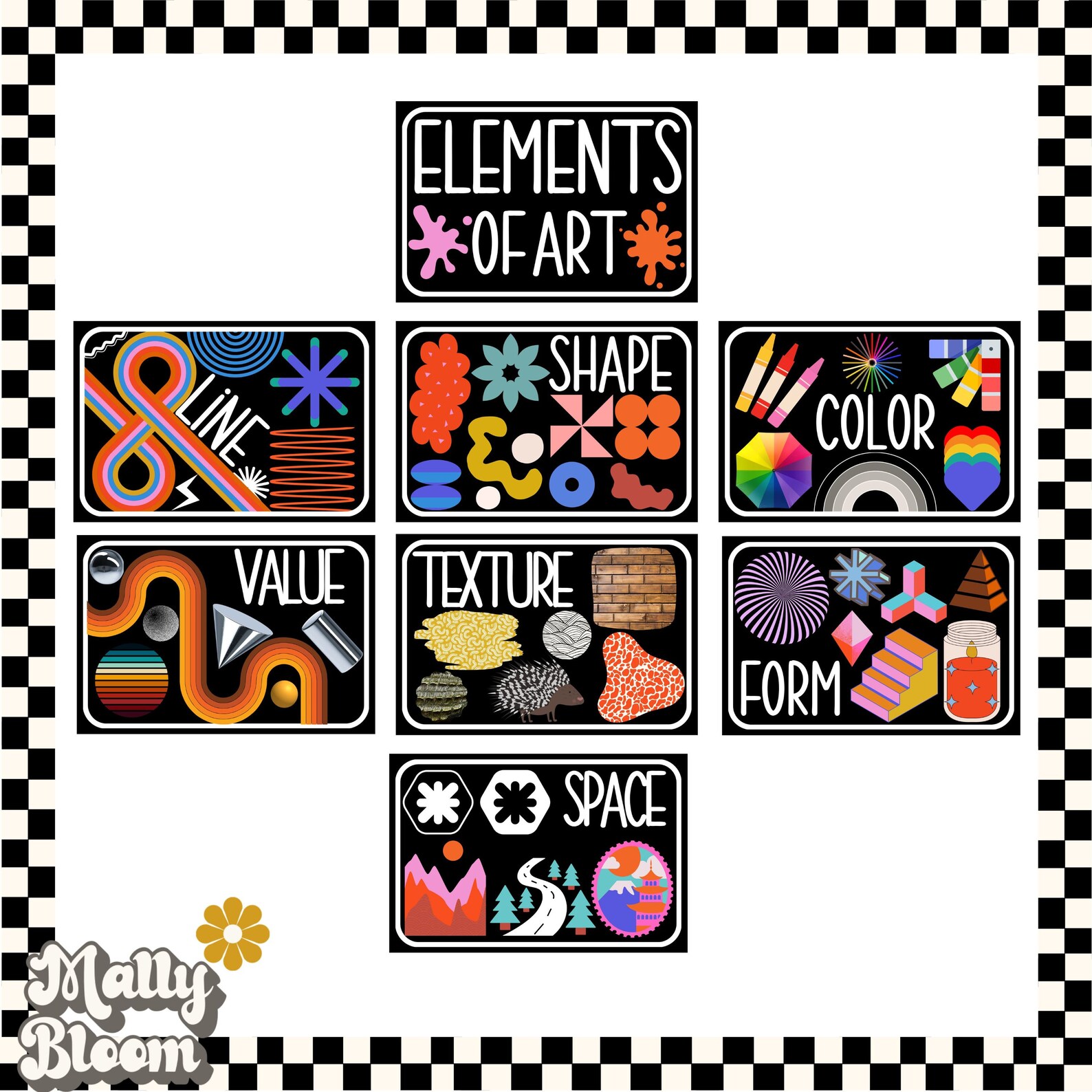 Elements of Art, Principles of Design Poster Bundle, Classroom Decor ...