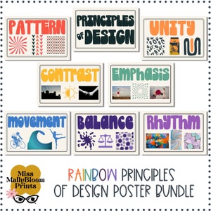 Rainbow Elements of Art Classroom Decor Bundle,principles of Design ...
