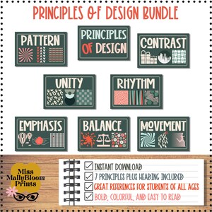 Classroom Poster Bundle, Principles of Design, Art Classroom Decor ...