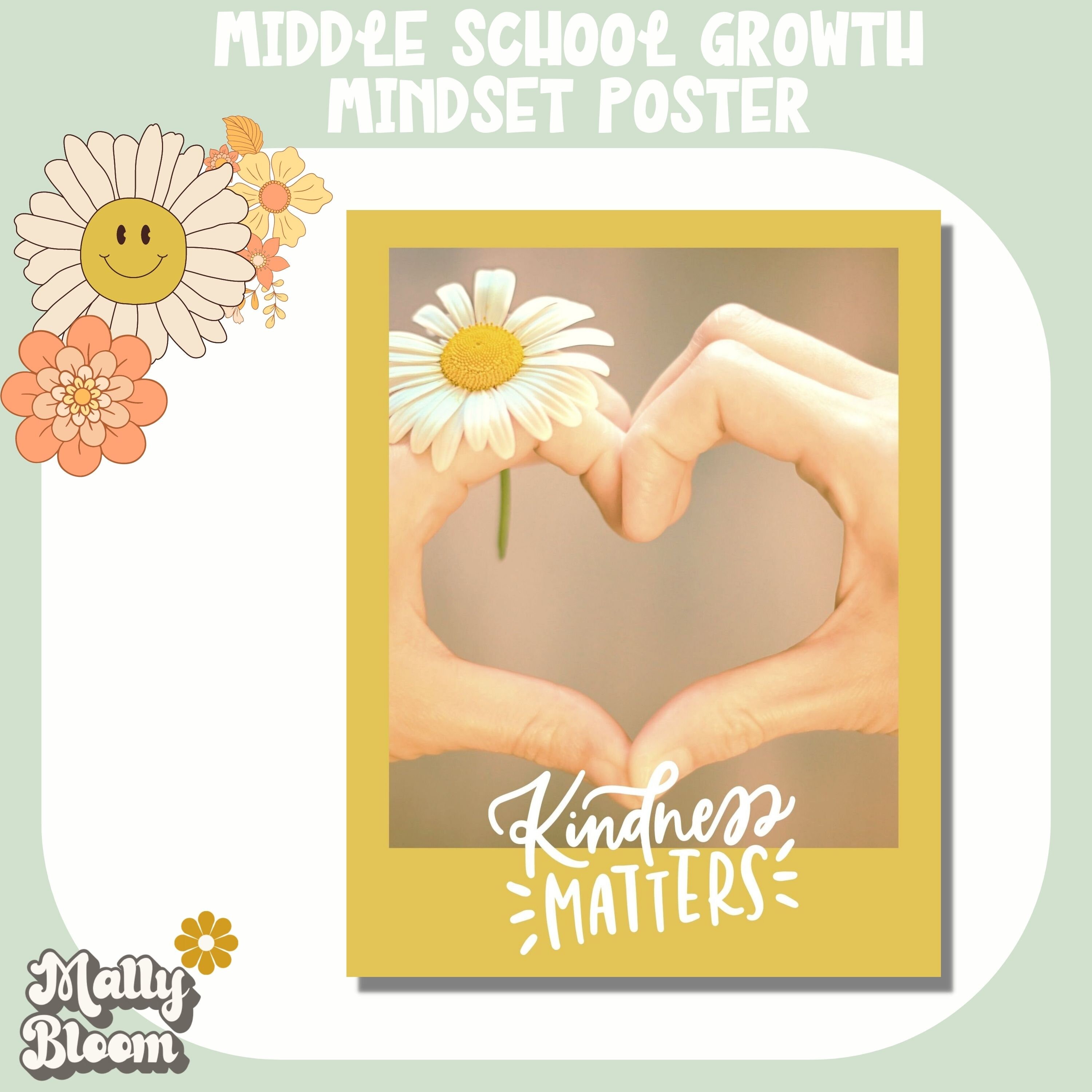Boho Classroom Decor Middle School Growth Mindset Poster - Etsy