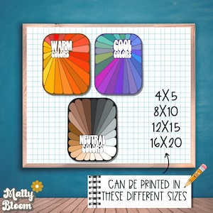 Art Classroom Color Theory Posters, Warm, Cool, Neutral Color Poster ...