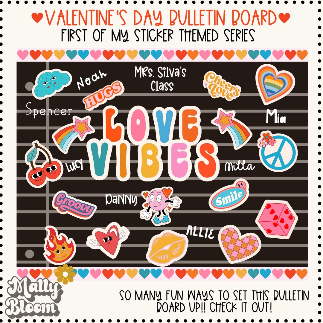 Valentine's Day Bulletin Board Kit or Classroom Valentines Decor, Easy ...