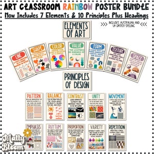 Rainbow Elements of Art Classroom Decor Bundleprinciples of - Etsy